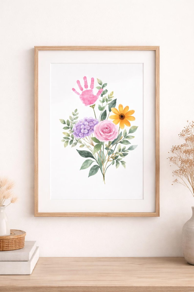 Child's Handprint Bouquet | Child's/baby's Handprint | Handprint Gift ...