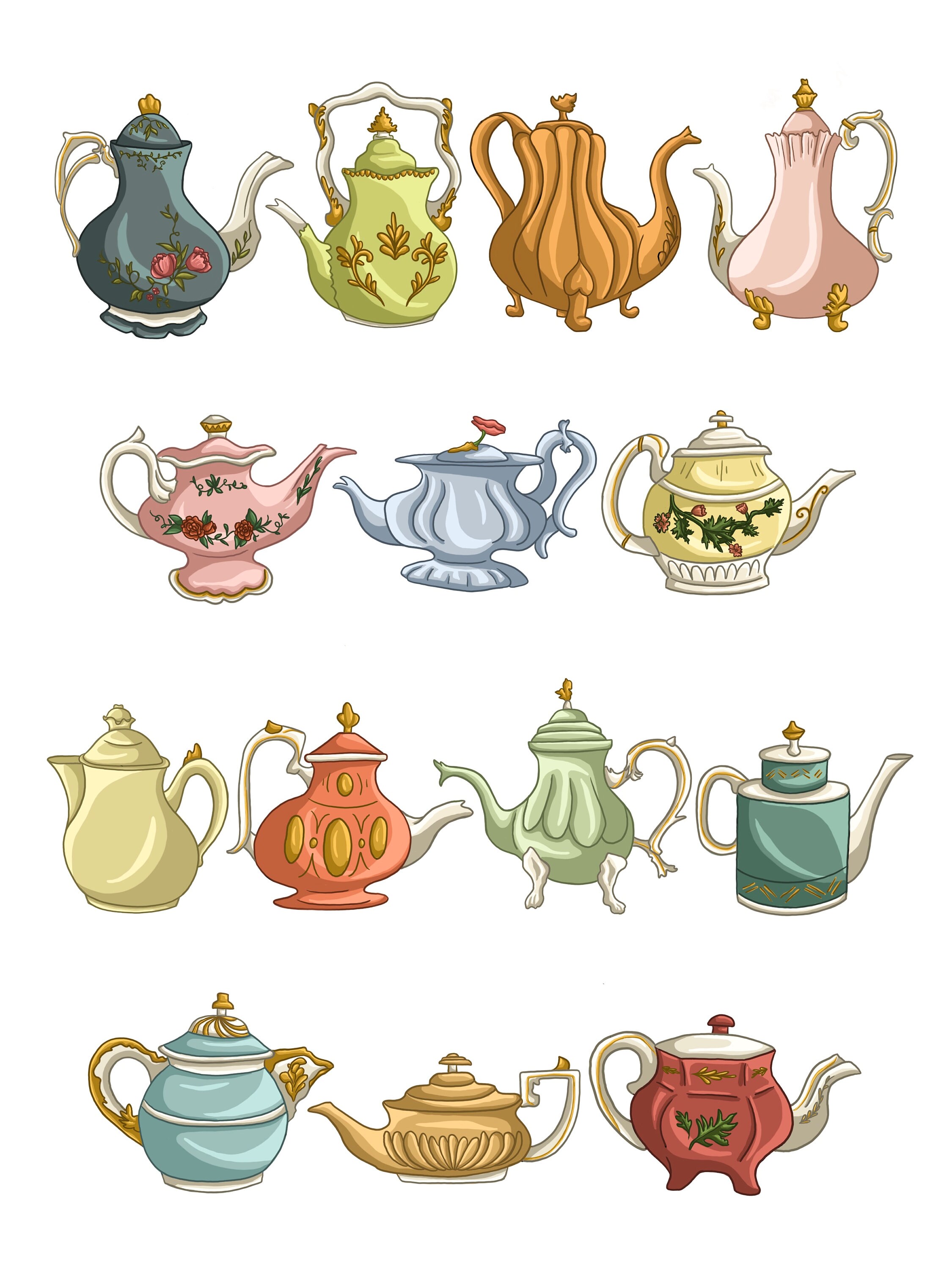 Vintage Teapot Art Print - Etsy