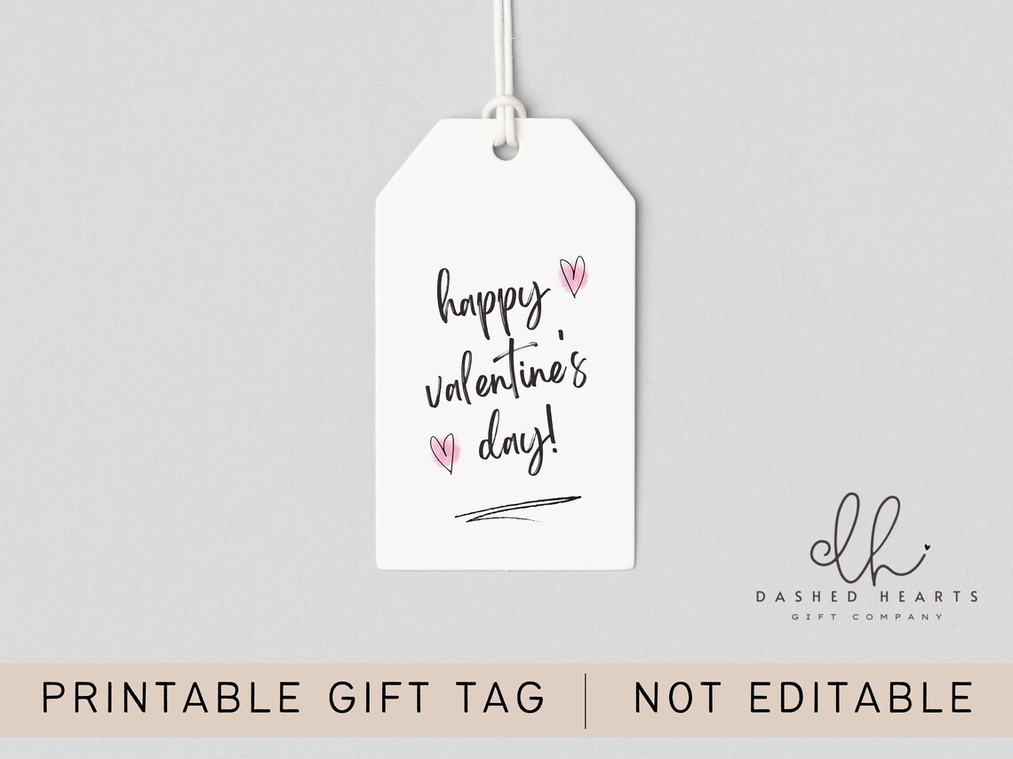 Happy Valentine's Day Gift Tags Printable Simple - Etsy