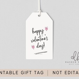Happy Valentine's Day Gift Tags, Printable Simple Valentine's Favor ...