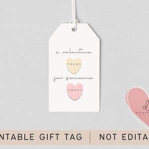Candy Heart Valentine's Day Gift Tags, Printable Simple Valentine's ...