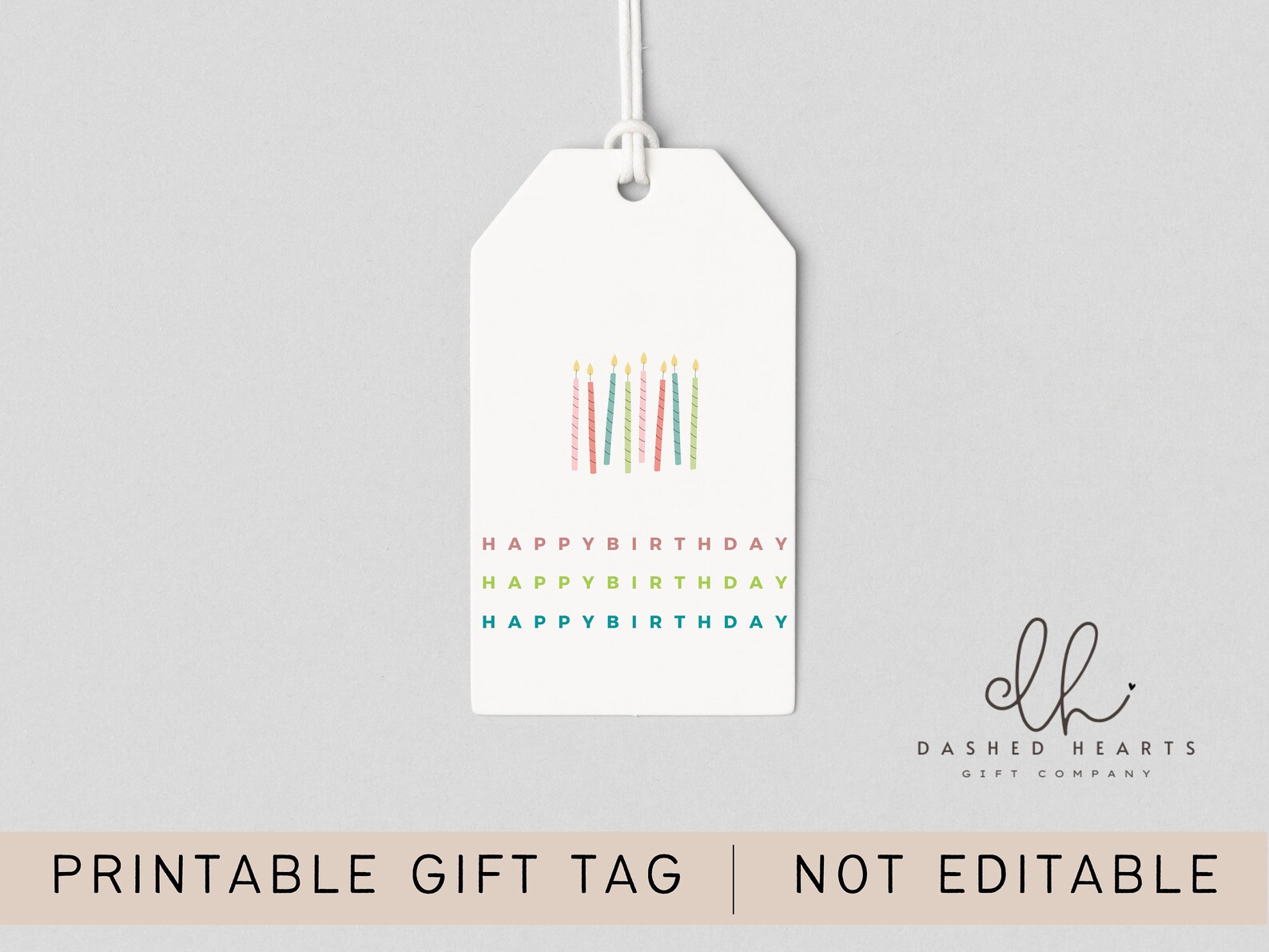 Happy Birthday Candle Party Gift Tags Printable Gift Tags - Etsy