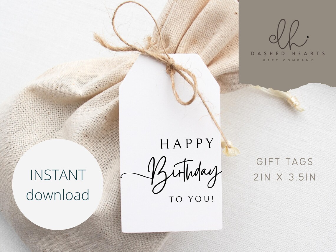 Happy Birthday to You Party Gift Tags Printable Gift Tags - Etsy