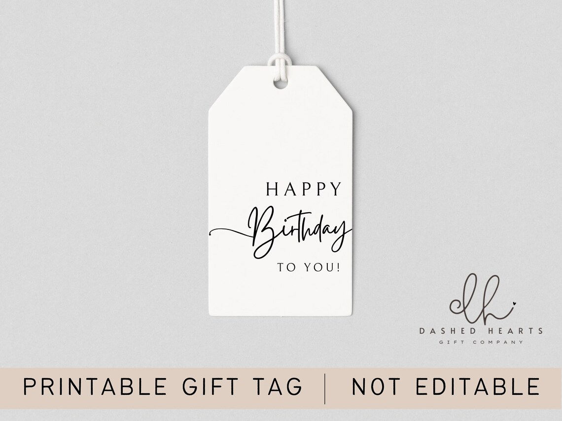 Happy Birthday to You Party Gift Tags Printable Gift Tags - Etsy