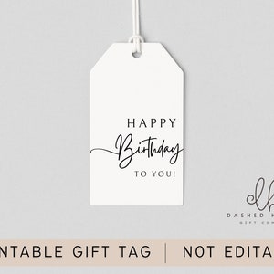 Happy Birthday to You Party Gift Tags, Printable Gift Tags, Birthday ...