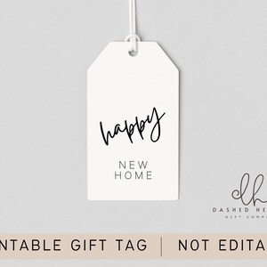 Happy New Home Tag, Real Estate Gift Tag, Housewarming Tag, Realtor ...