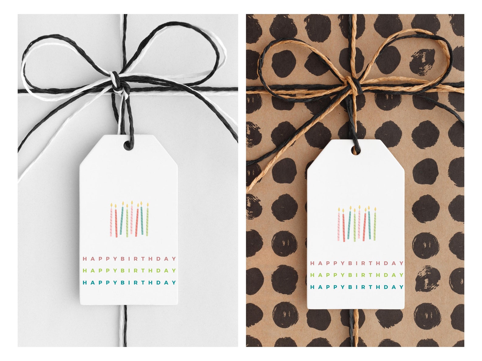 Happy Birthday Candle Party Gift Tags Printable Gift Tags - Etsy