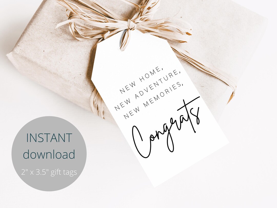 New Home New Adventures New Memories Tag, Real Estate Gift Tag ...