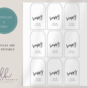 Happy New Home Tag, Real Estate Gift Tag, Housewarming Tag, Realtor ...
