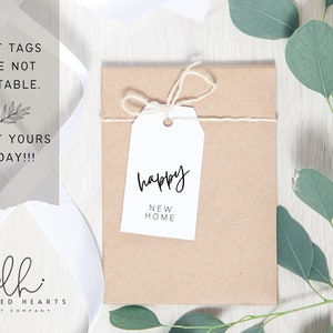 Happy New Home Tag, Real Estate Gift Tag, Housewarming Tag, Realtor ...