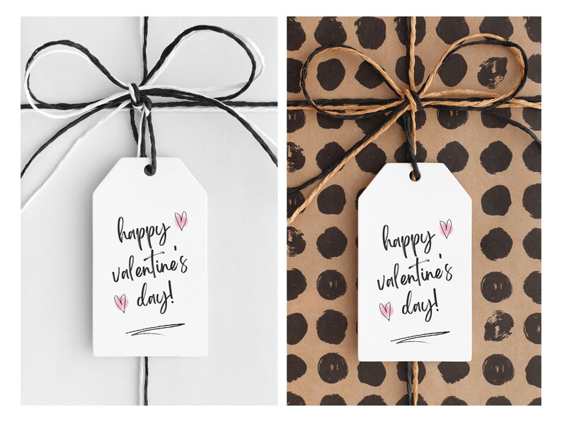 Happy Valentine's Day Gift Tags Printable Simple - Etsy