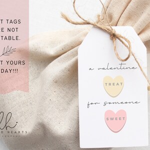 Candy Heart Valentine's Day Gift Tags, Printable Simple Valentine's ...