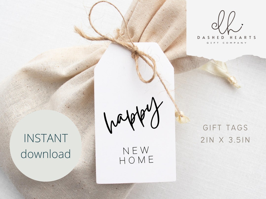 Happy New Home Tag, Real Estate Gift Tag, Housewarming Tag, Realtor ...