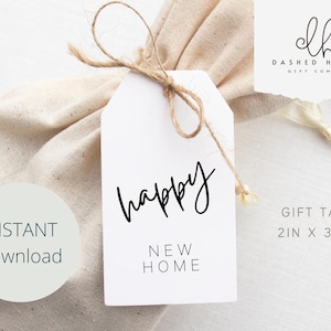 Happy New Home Tag, Real Estate Gift Tag, Housewarming Tag, Realtor ...