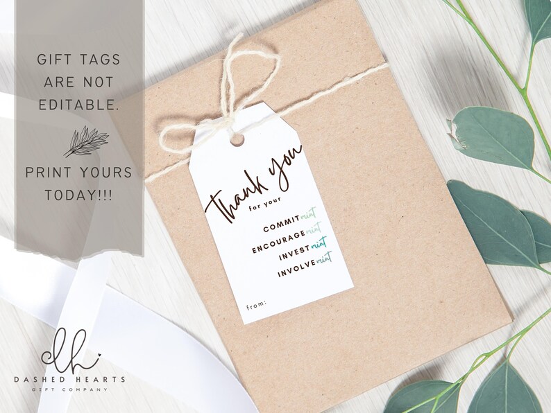 MINT Tag Teacher Appreciation Thank You Gift Tags Teacher - Etsy