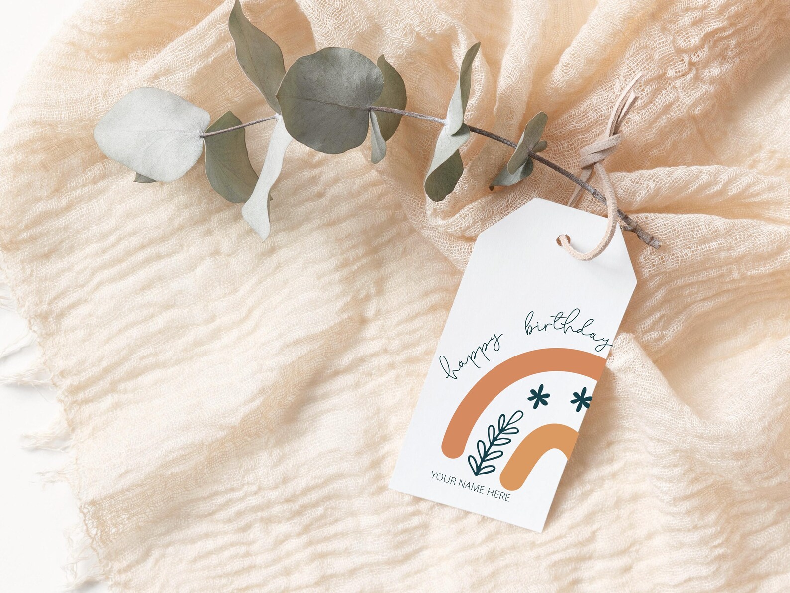 Personalize Rainbow Happy Birthday Party Gift Tags Printable - Etsy