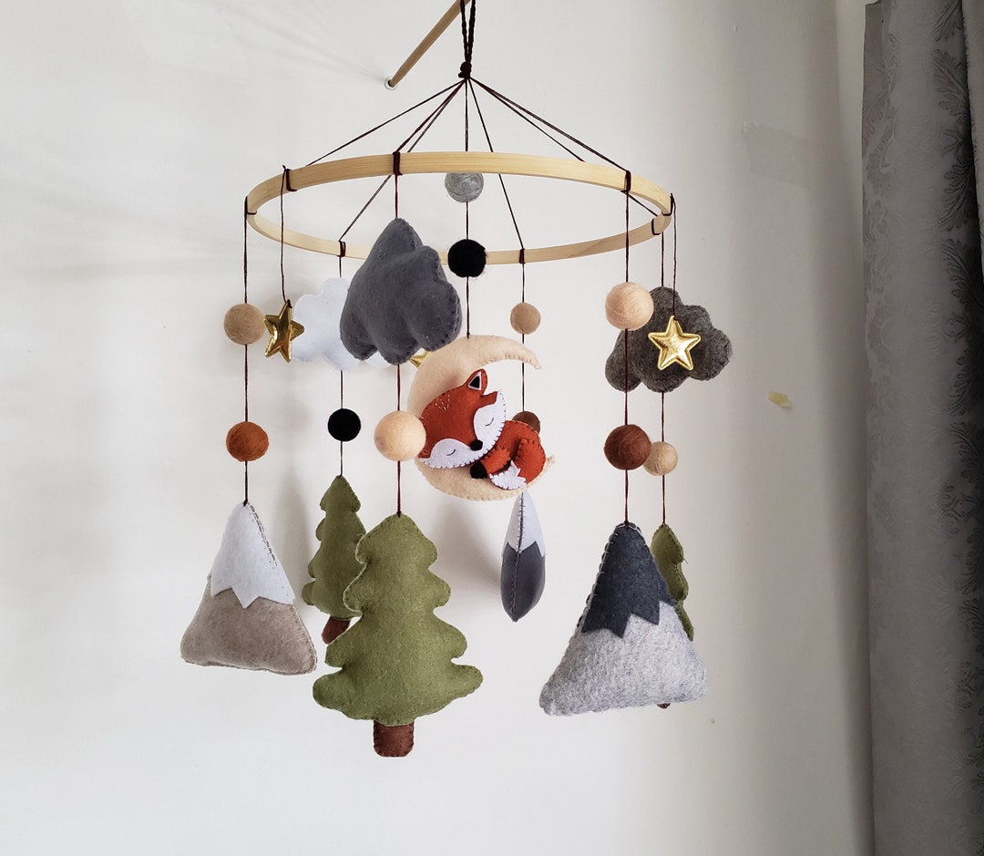 Woodland Mobile,fox Mobile,nature Neutral Crib Mobile for Baby - Etsy