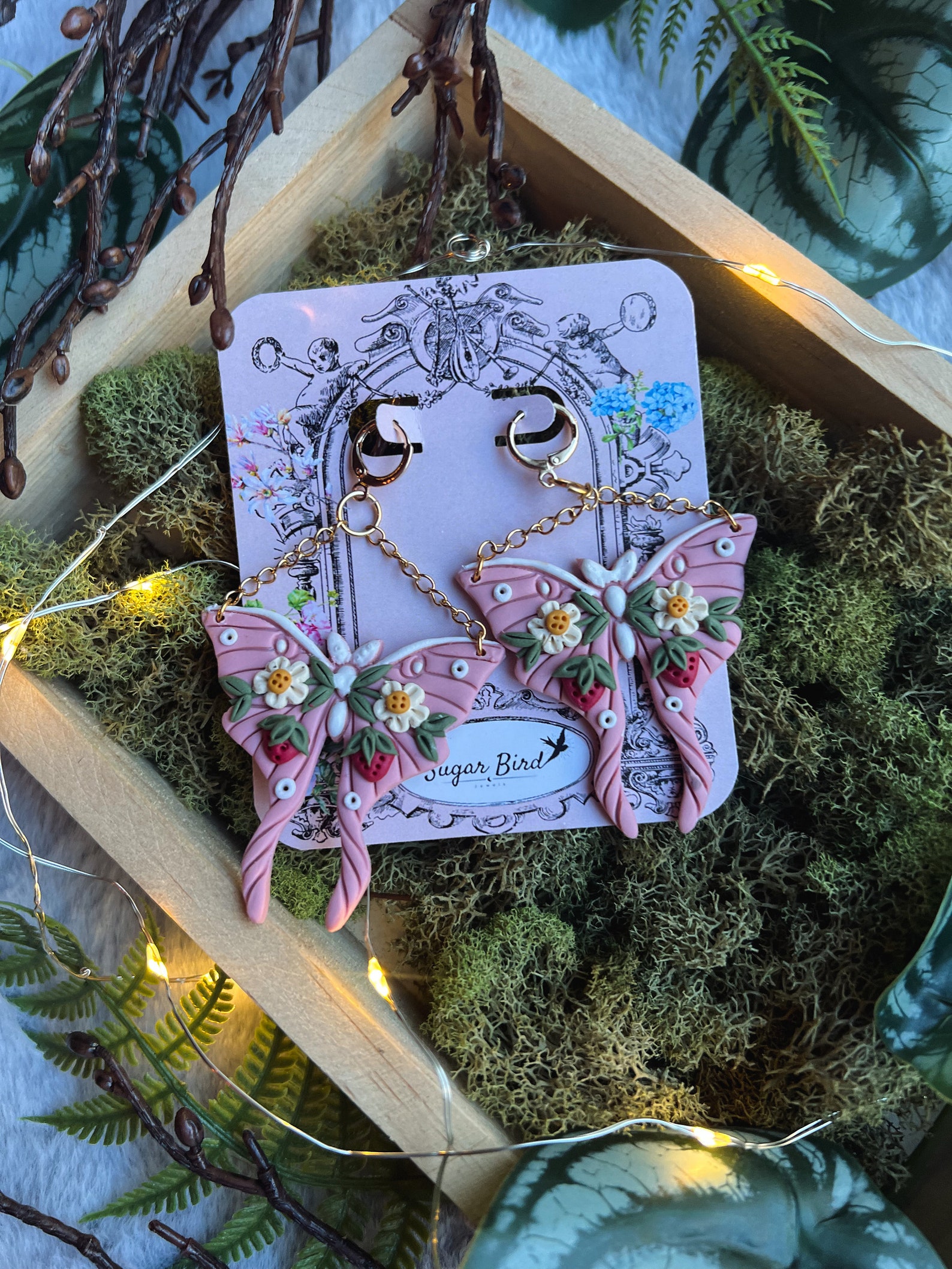 Strawberry Shortcake Moth Earrings - Etsy