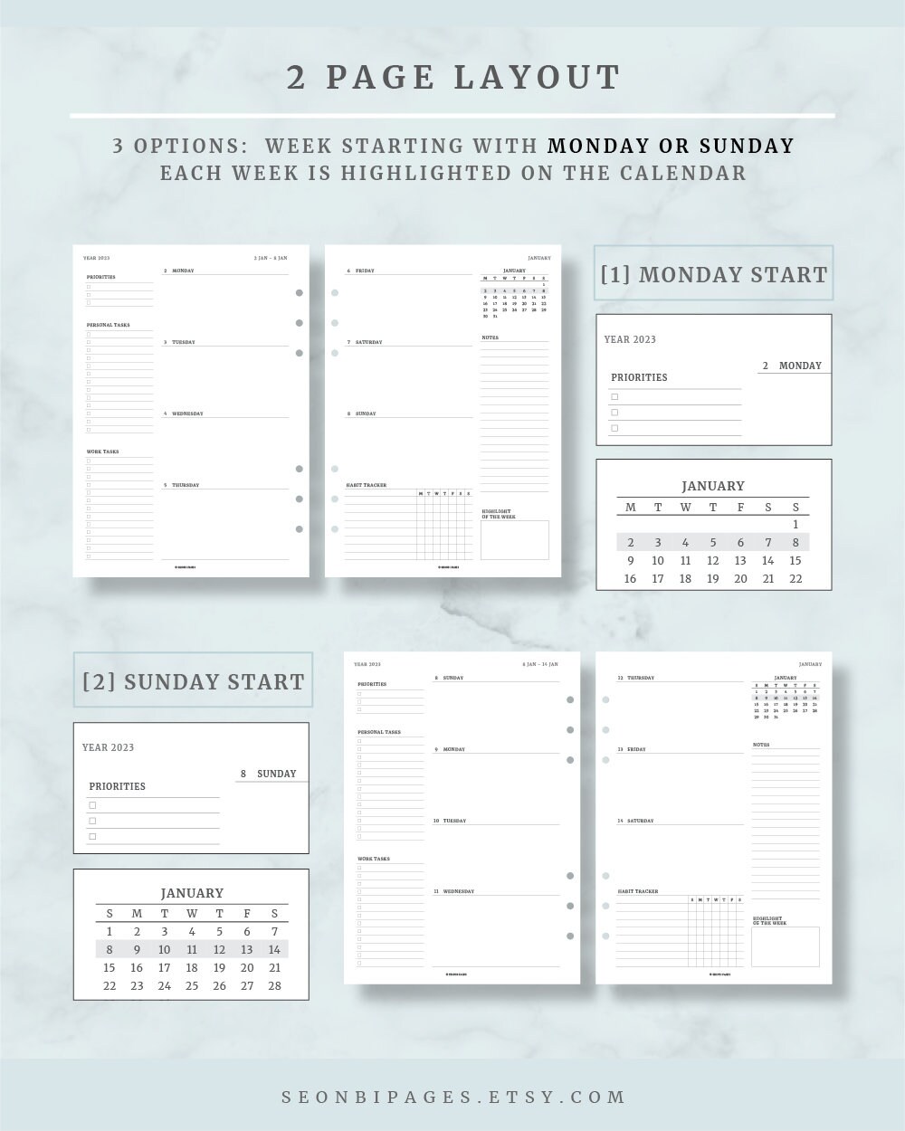 2023 Weekly Planner Printable, A4 Size, Dated, Weekly Organizer, Weekly ...