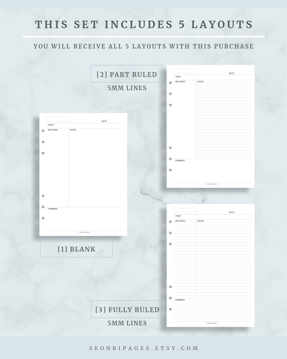 A5 Size, Printable Cornell Notes, Binder Version, With Headers, Cornell ...