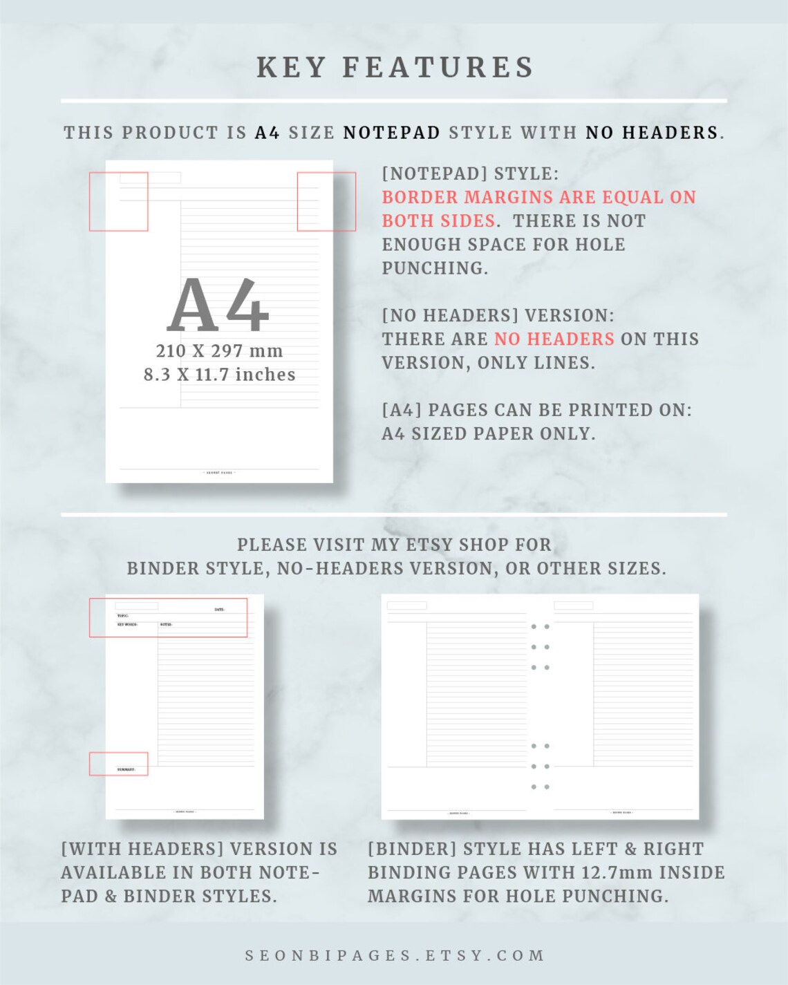 A4 Size, Printable Cornell Notes, Notepad Version, No Headers, Cornell ...