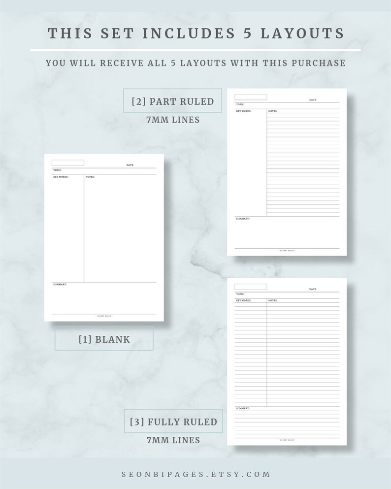 A4 Size Printable Cornell Notes Notepad Version With - Etsy