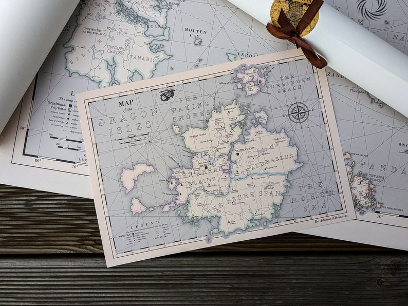 Map of Dragon Isles Azeroth World of Warcraft Vintage Real - Etsy