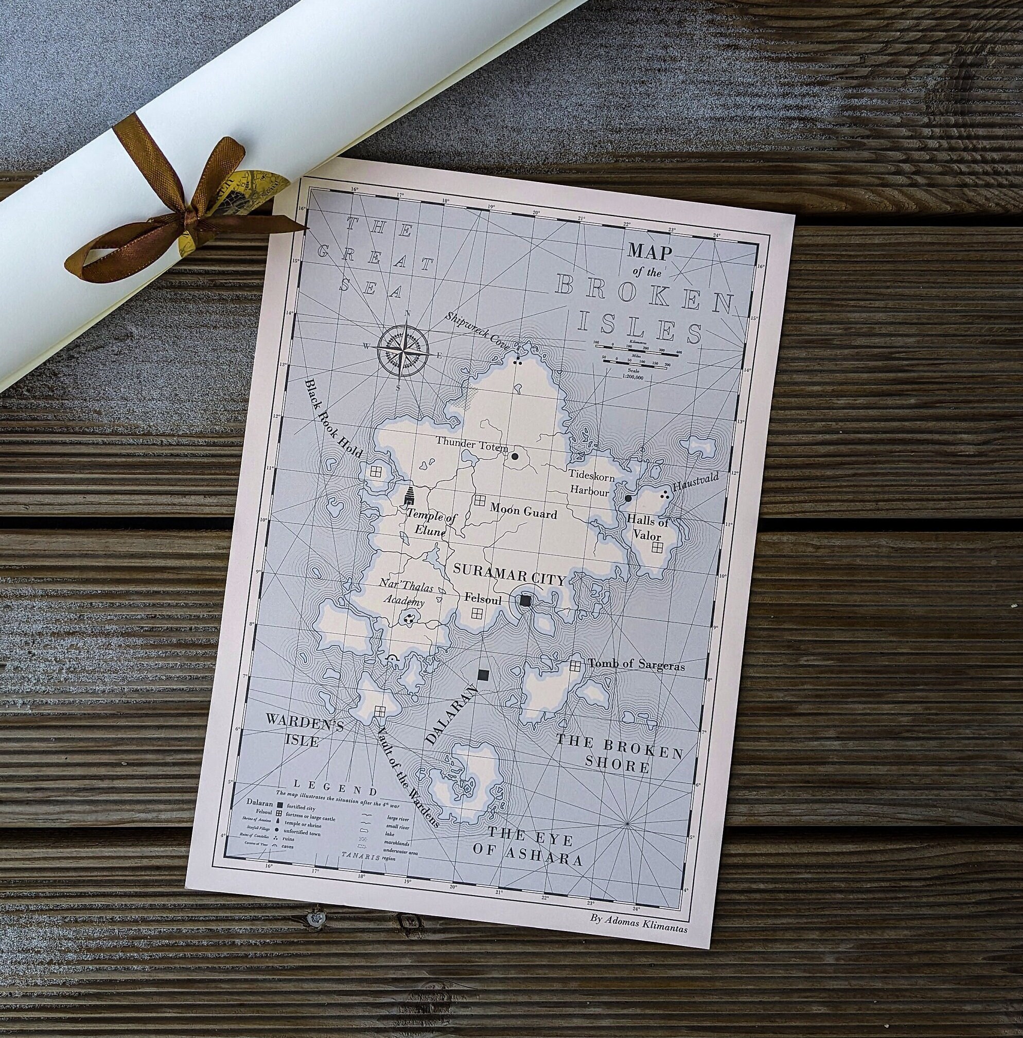 Map of Broken Isles Azeroth World of Warcraft Vintage Real - Etsy