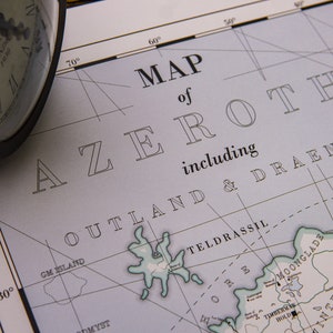 Azeroth World of Warcraft Vintage Map Poster - Etsy