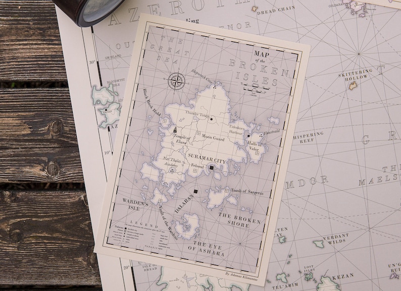 Map of Broken Isles Azeroth World of Warcraft Vintage Real World Style ...