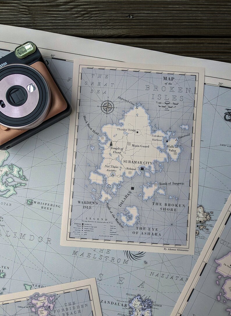 Map of Broken Isles Azeroth World of Warcraft Vintage Real - Etsy