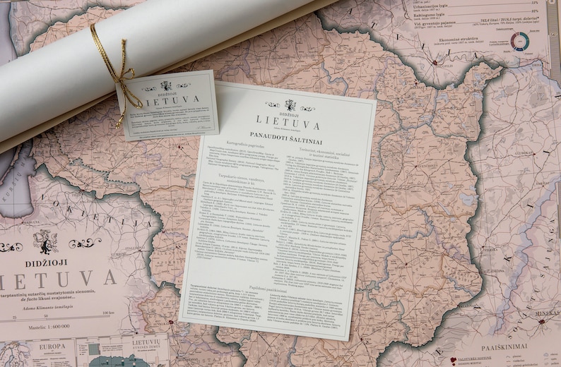 Interwar Lithuania Vintage Map Poster Tarpukario Lietuvos - Etsy