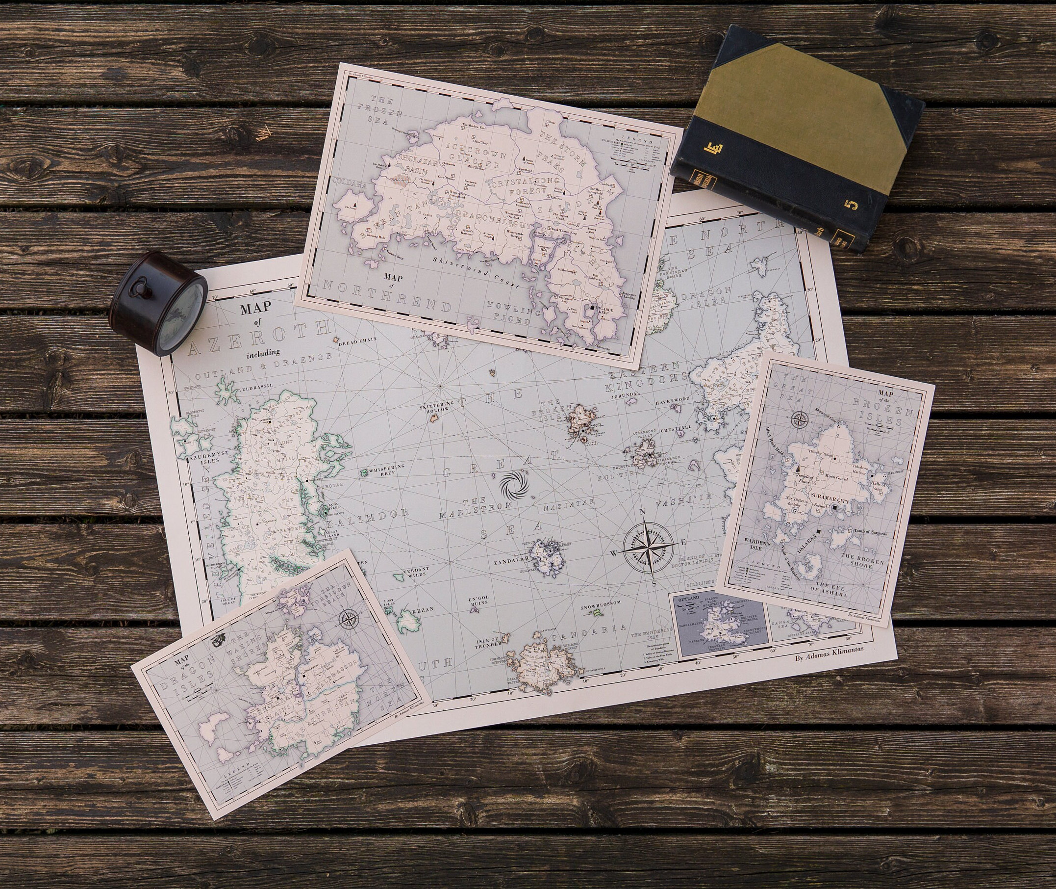 4 Maps of Azeroth World of Warcraft Bundle Vintage Map Poster - Etsy