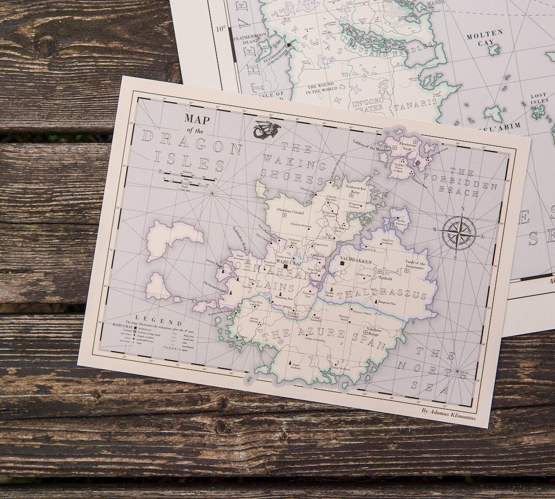 Map of Dragon Isles Azeroth World of Warcraft Vintage Real World Style ...