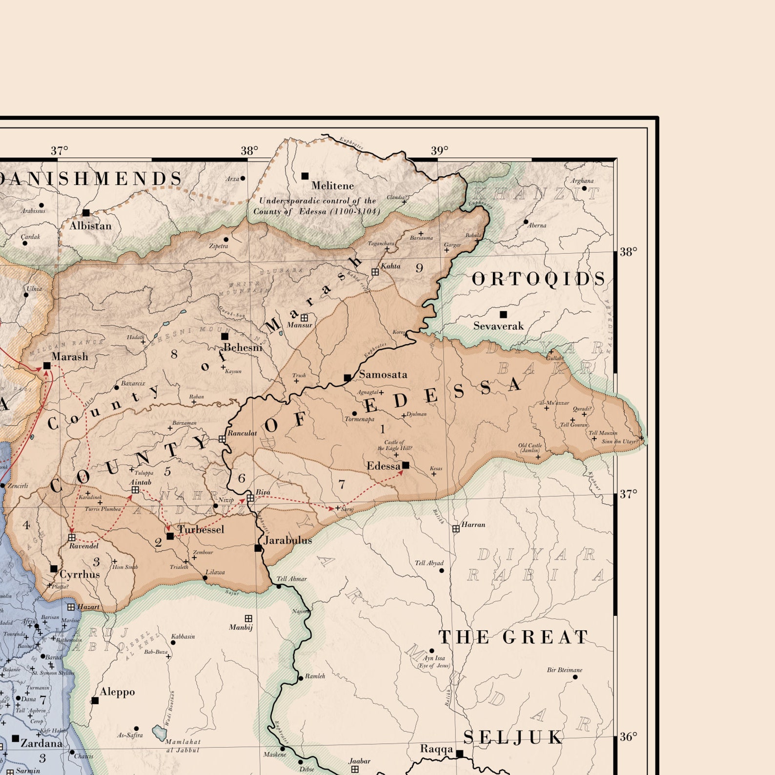 Map of the Crusader States - Etsy Canada