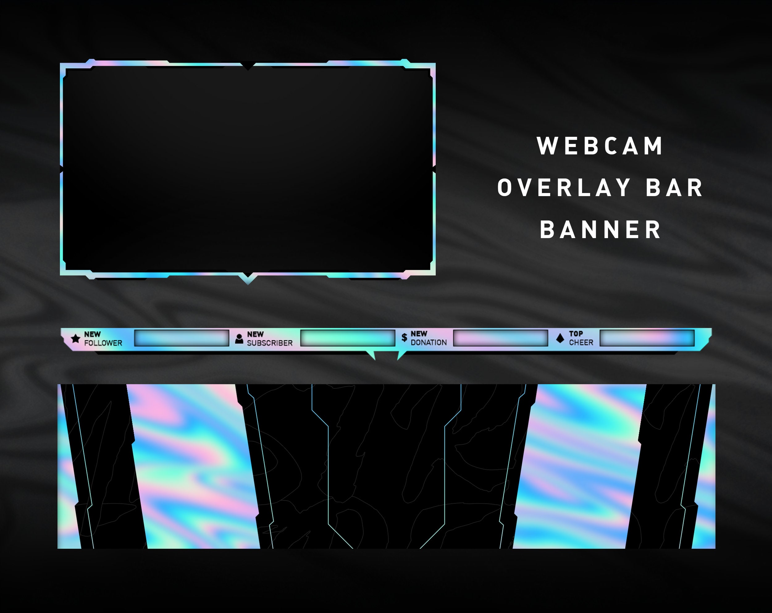HOLOGRAPHIC Animated Streaming Overlay Package Twitch Youtube Facebook - Etsy