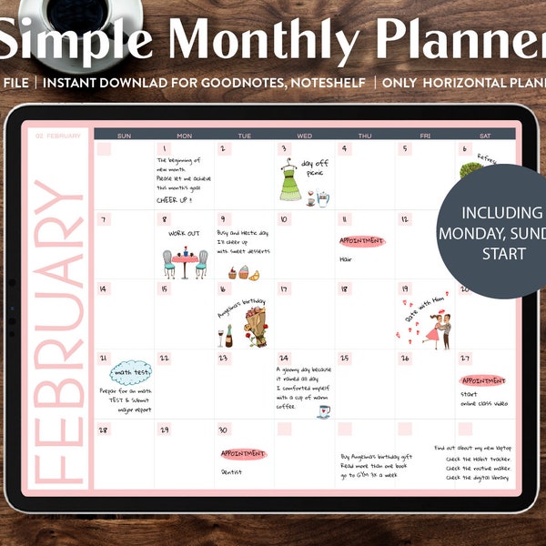 Monthly Planner - Etsy