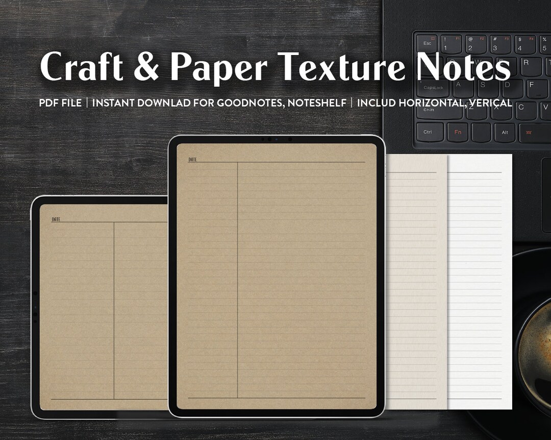 Digital Notes Templates for Goodnotes, Notability | Paper Texture I ...