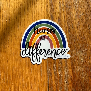 Nurses Make A Difference Rainbow Sticker - Etsy