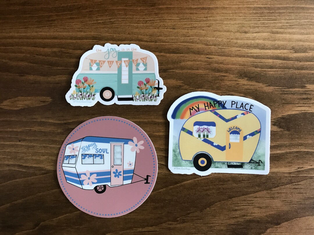 Vintage Camper Sticker Set - Etsy
