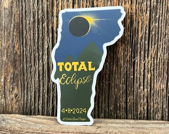 Solar Eclipse 2024 Sticker Stowe, Vermont Path of Totality Souveneir ...