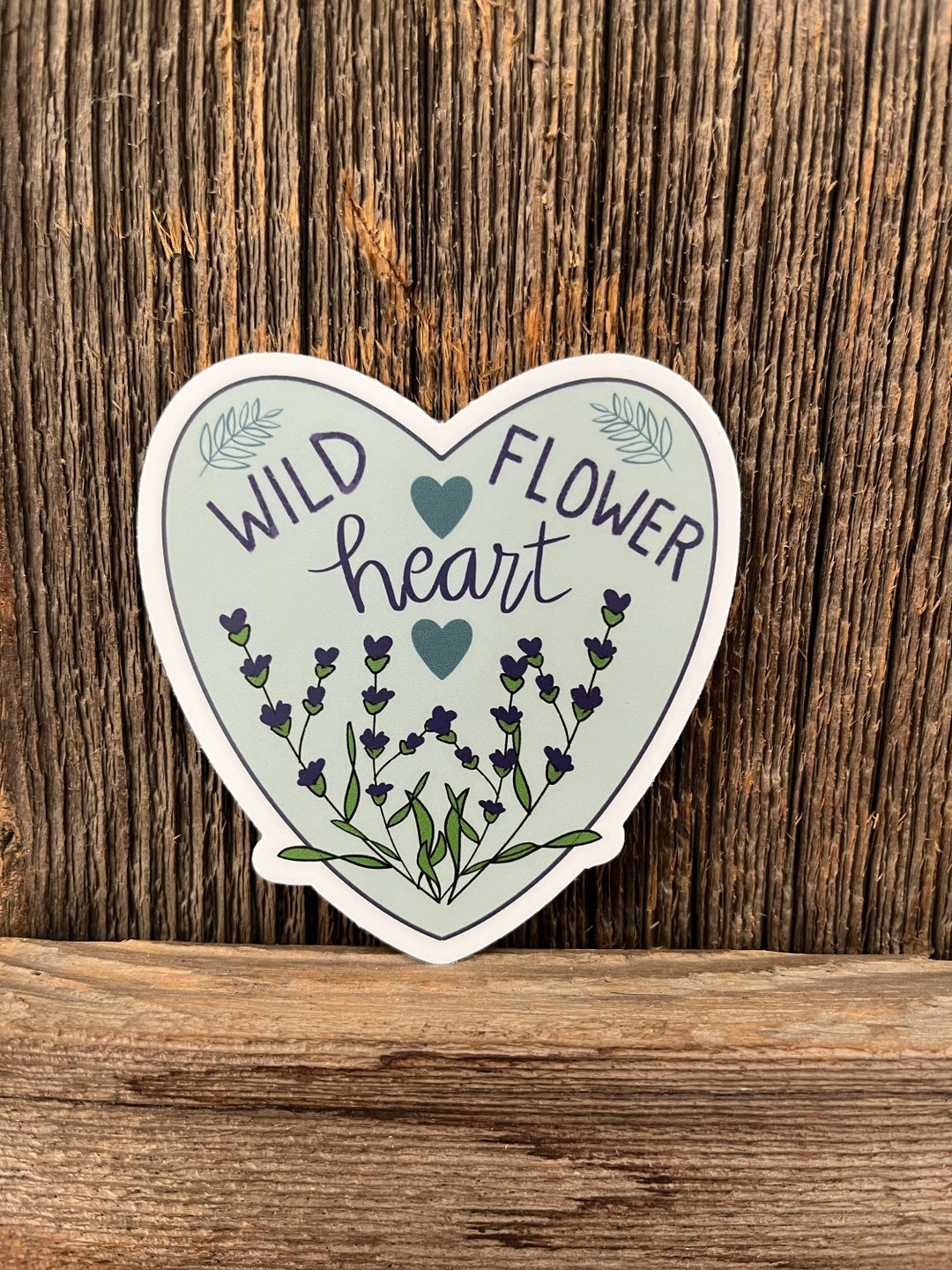 Wildflower Heart Sticker - Etsy