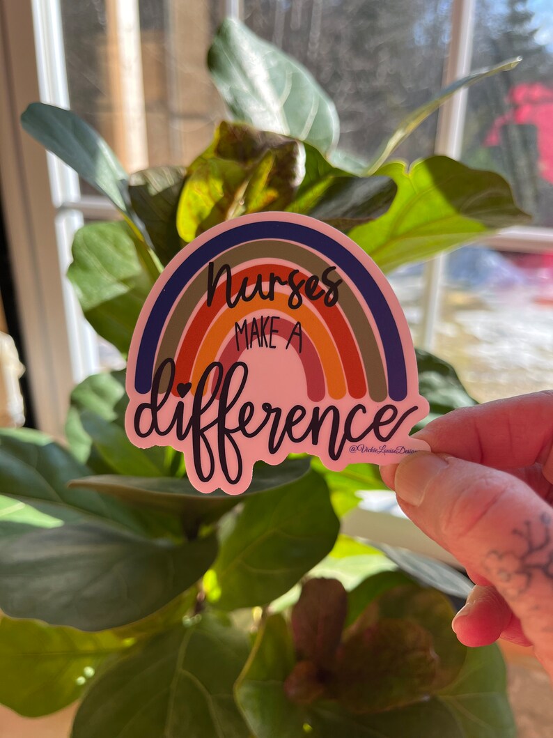 Nurses Make A Difference Rainbow Sticker - Etsy