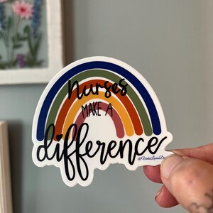 Nurses Make A Difference Rainbow Sticker - Etsy