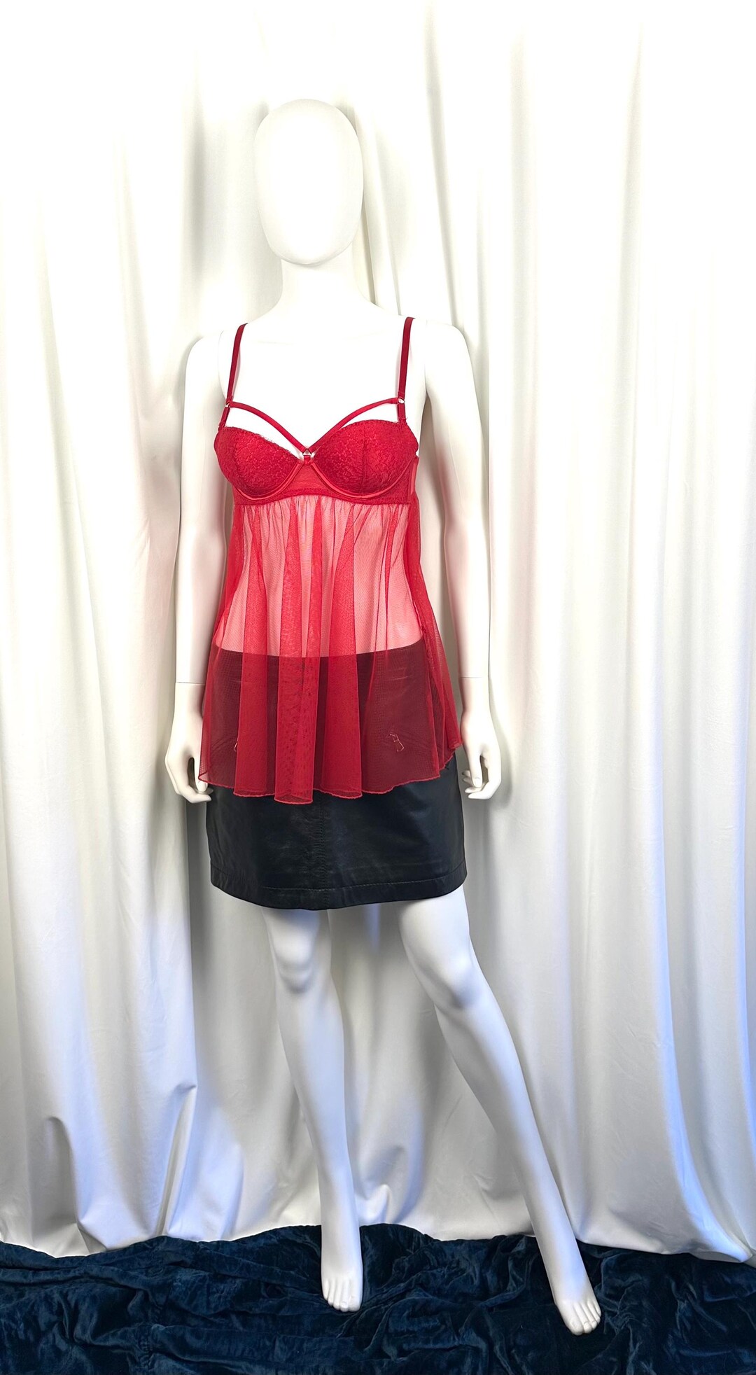 Victoria’s Secret Red Lace Babydoll Dress • Push up Bra, 32C, S - Etsy