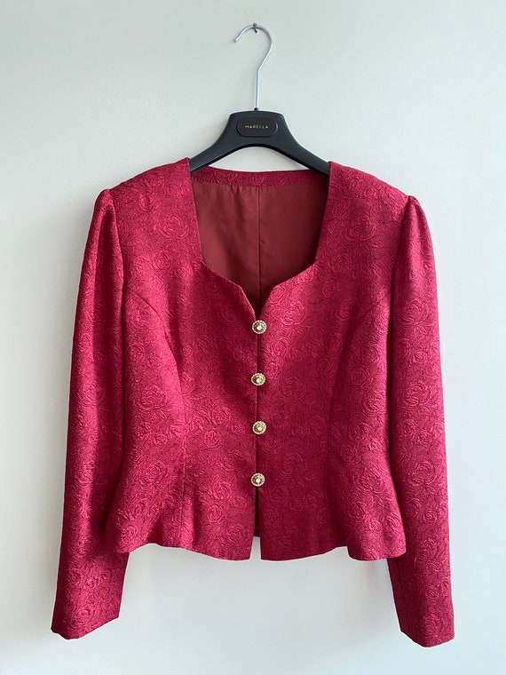 Vintage Raspberry Pink Satin Formal Top with Sweethea… - Gem