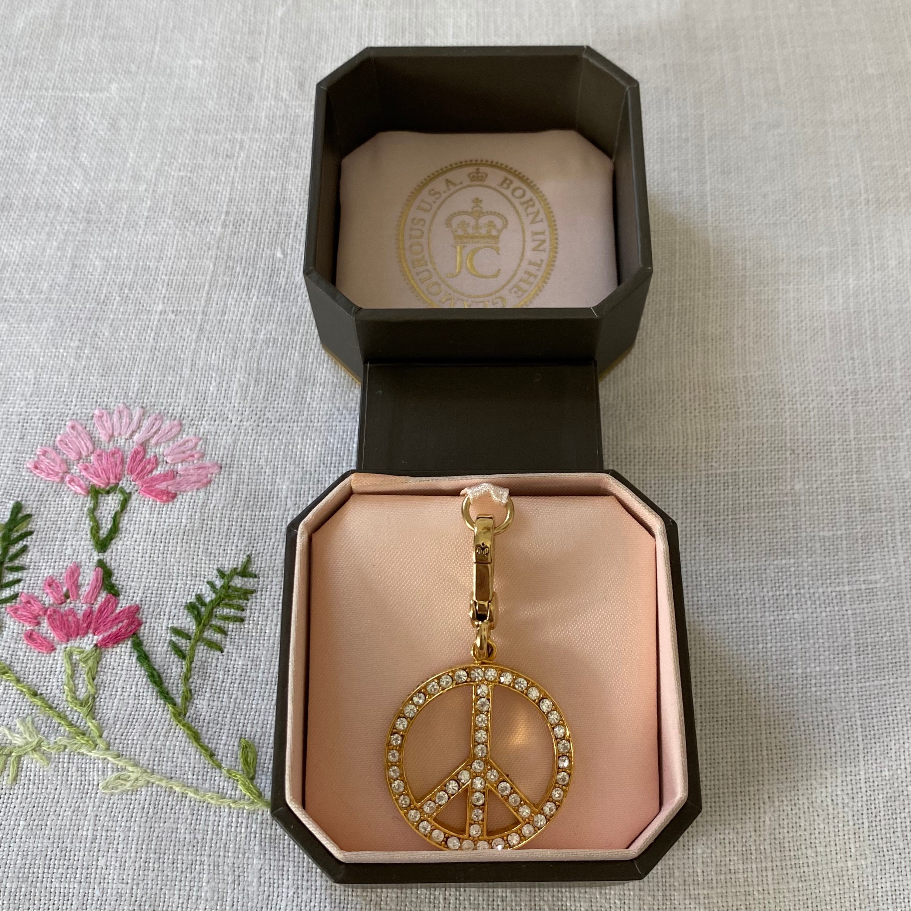 Vintage Juicy Couture Crystal Peace Sign Charm Reversible - Etsy