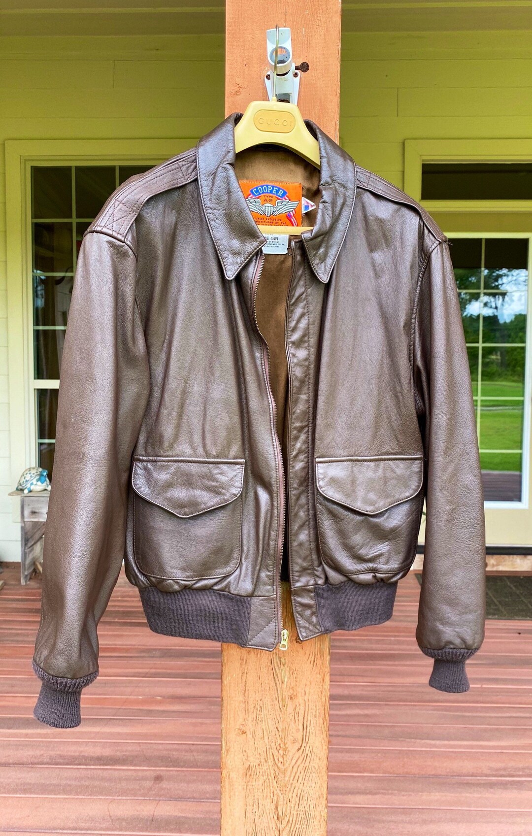 Vintage Cooper Type A-2 Flight Leather Bomber Jacket US Air - Etsy