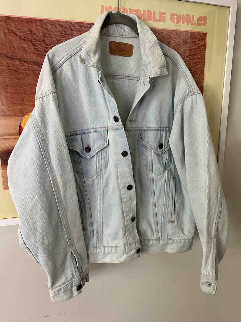 Vintage 1970 1980 507 Levis Bleached Blue Denim Jean Jacket 70507 0205 ...