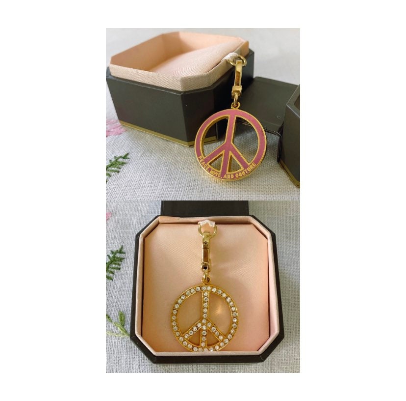 Vintage Juicy Couture Crystal Peace Sign Charm Reversible - Etsy